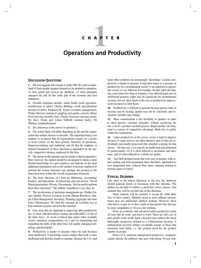 Understanding Operations Management: An Analysis of Key Concepts and ...