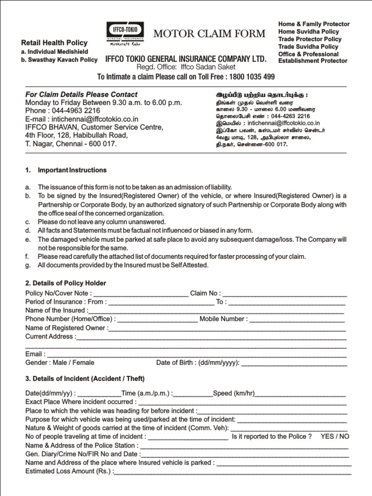 Motor Claim | PDF | Insurance | Payments