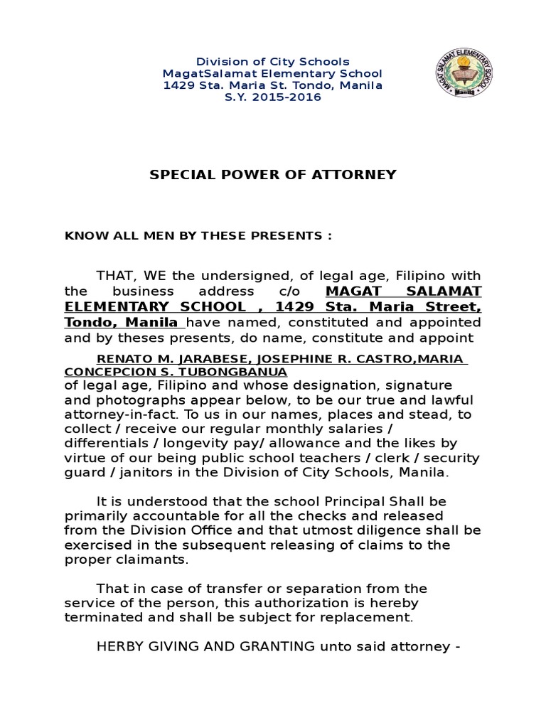 Special Power of Attorney-Bir