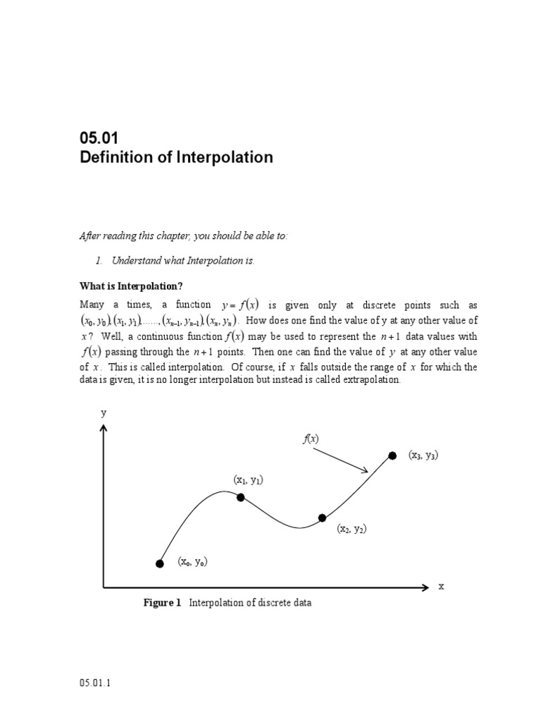 05.01 Definition of Interpolation | PDF | Computational Science | Analysis