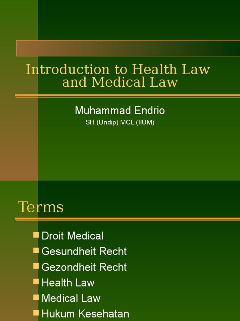 Introduction To Health Law and Medical Law | PDF | Patient | Physician