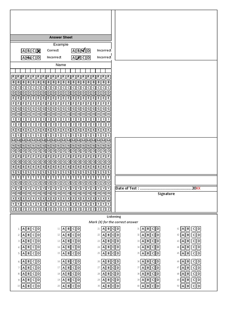 Abcd Abcd Abcd Abcd: Answer Sheet | PDF | Standardized Tests | Tests