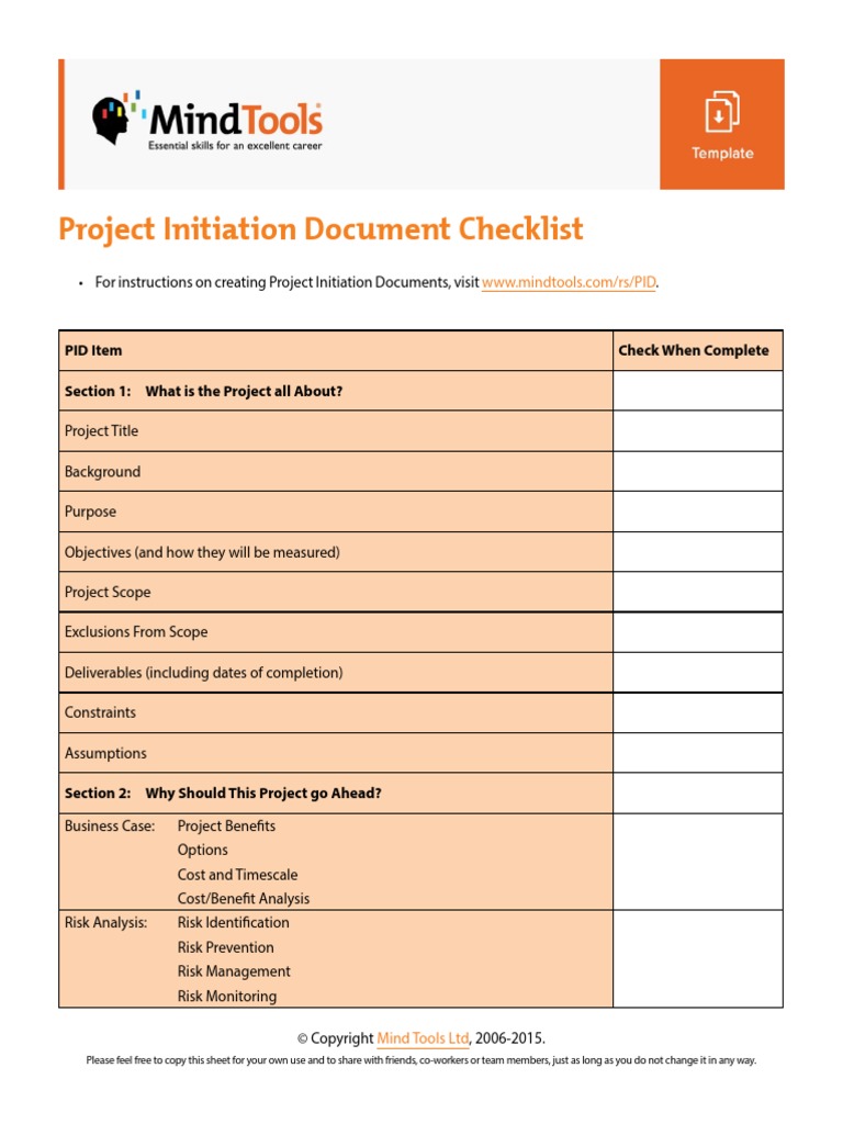 PIDChecklist PDF | PDF