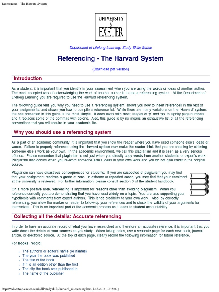 Referencing - The Harvard System | PDF | Plagiarism | Quotation Mark
