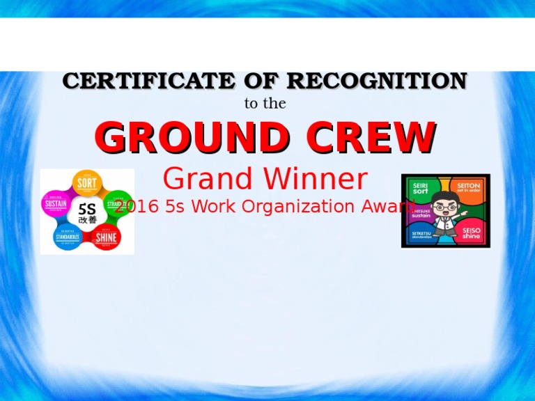 2016 5s Award Winner - Ground Crew Recognition | PDF