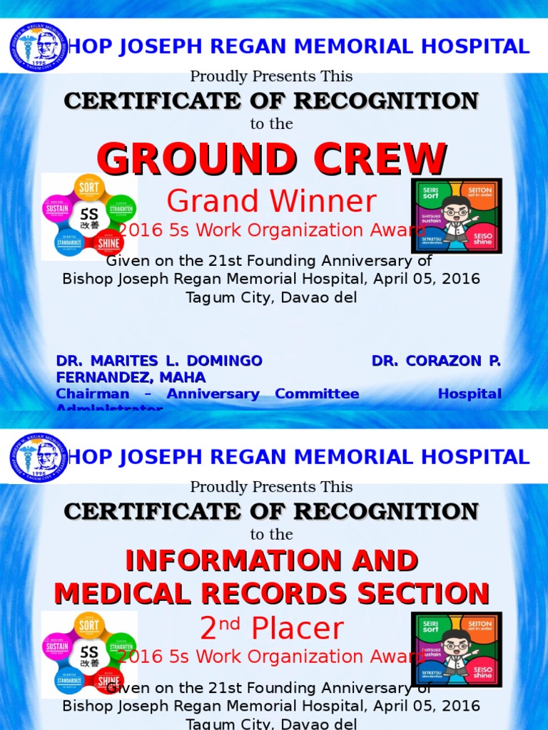 Hospital 5S and Service Awards | PDF | Health Care
