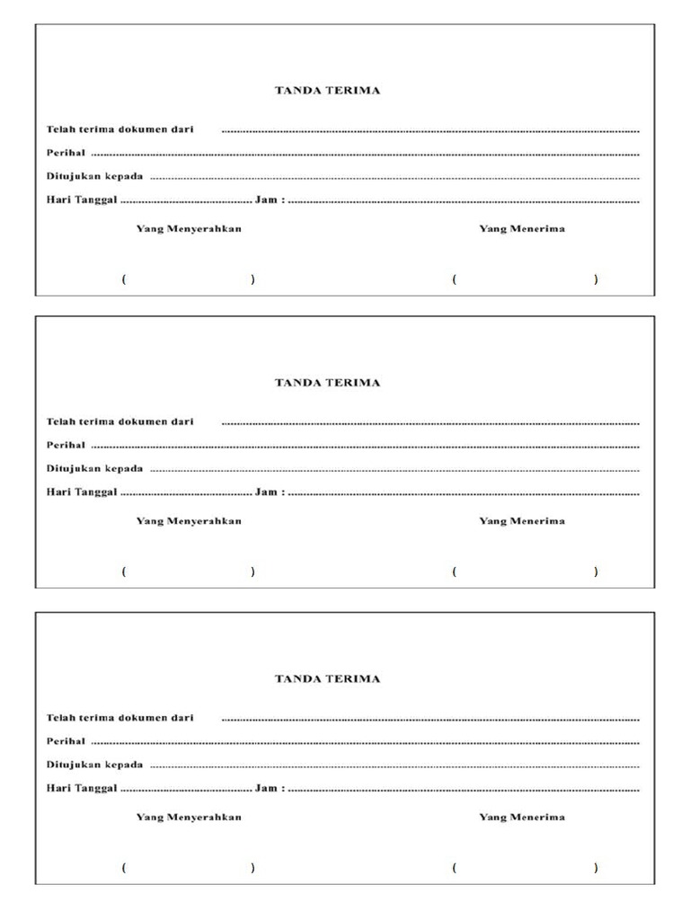 Form Tanda Terima | PDF