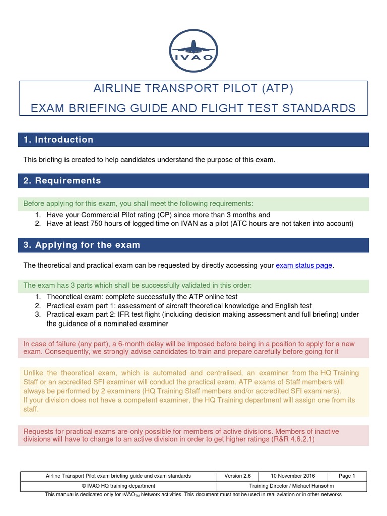 ATP Briefing | PDF | Instrument Flight Rules | Air Traffic Control