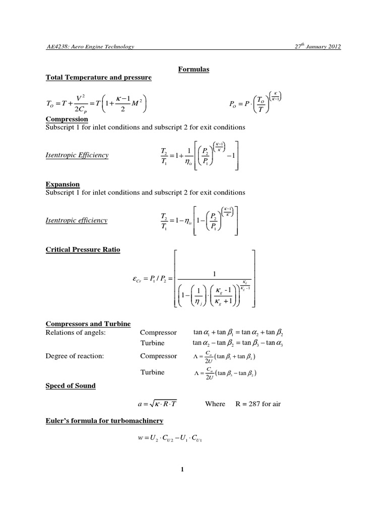 Formula Sheet | PDF
