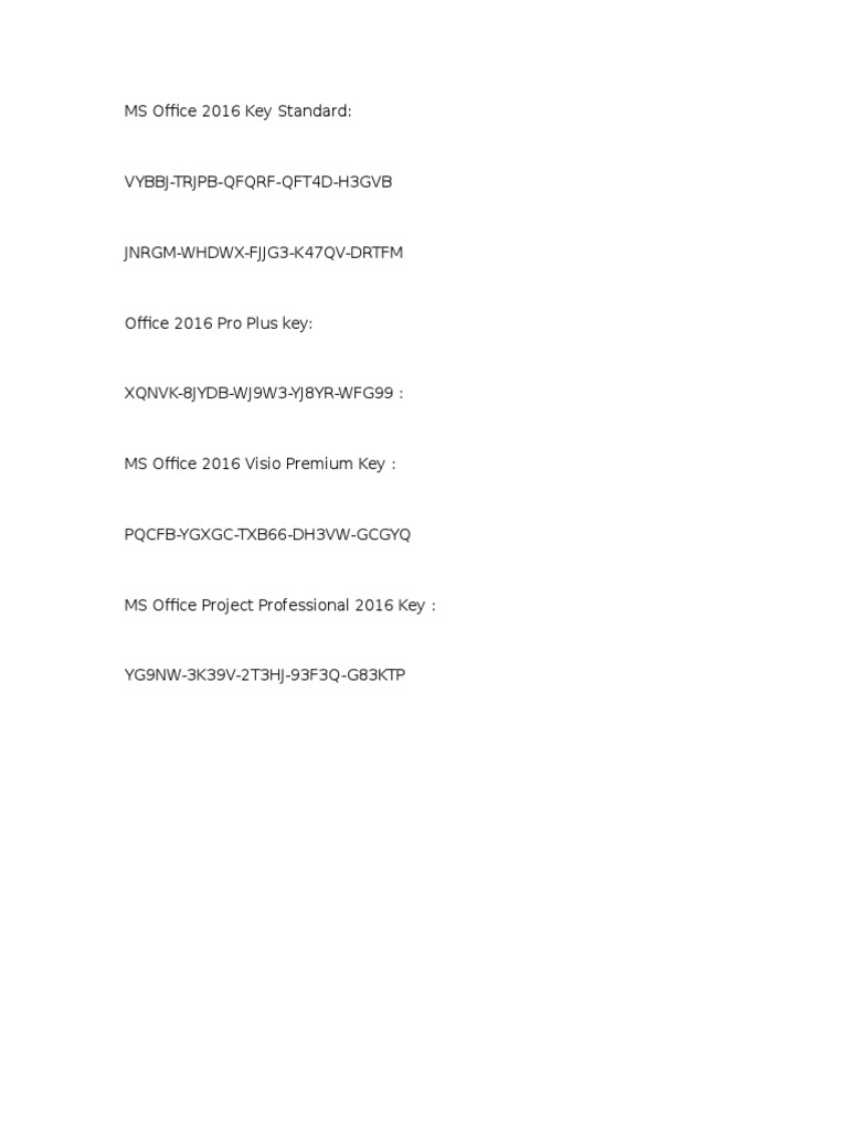 Microsoft Project Serial Keys | PDF
