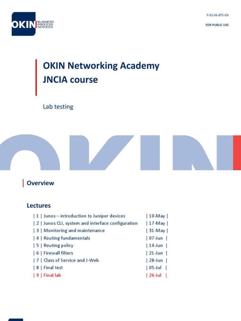 Juniper JNCIA Lecture Lab | PDF | Router (Computing) | Data Center