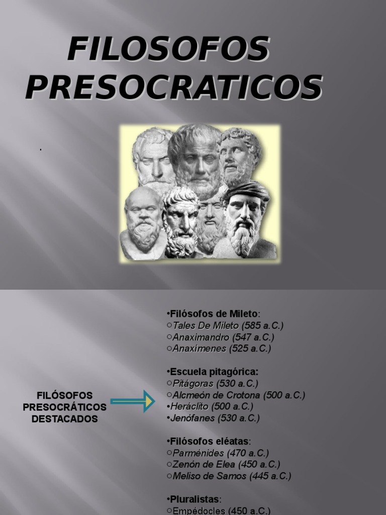 filosofos presocráticos.ppt | Metafísica | Cosmología | Prueba gratuita ...