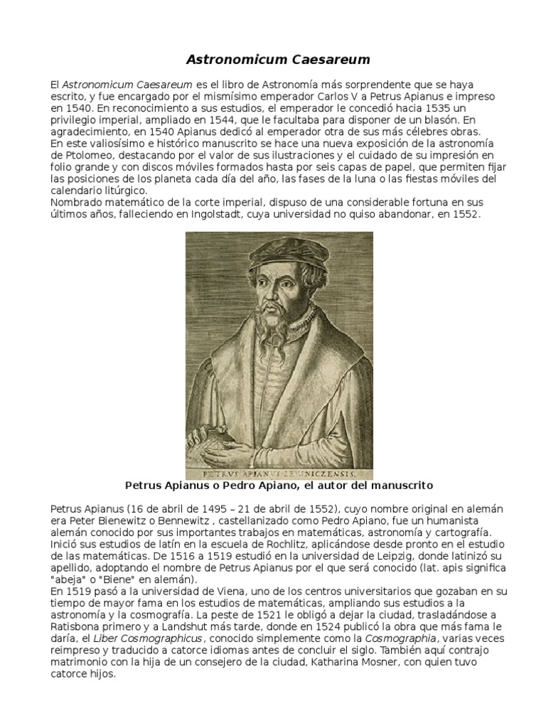 Astronomicum Caesareum | PDF | Astronomía | Science