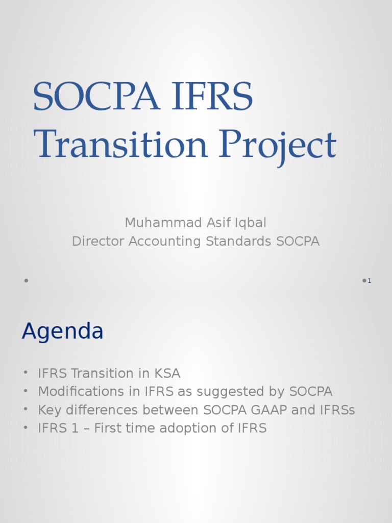 SOCPA IFRS Transition Project | PDF | International Financial Reporting ...