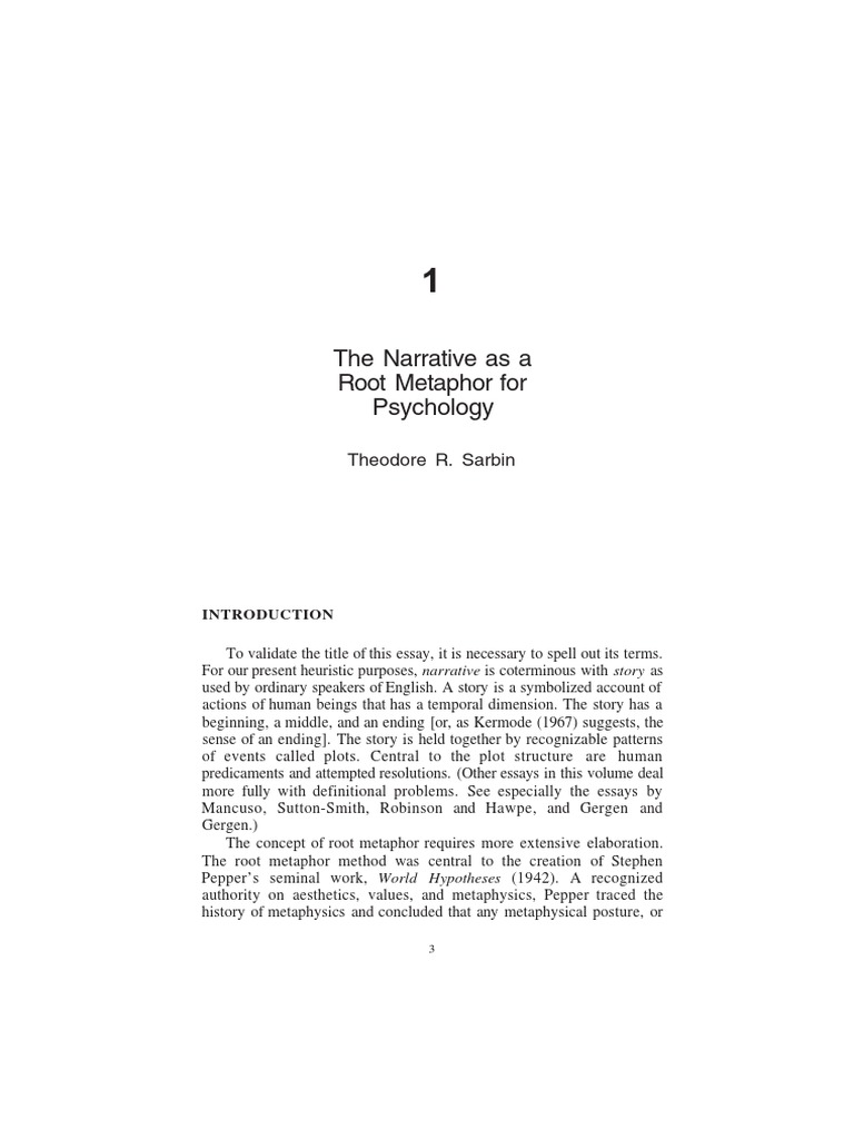 Theodore Sarbin | PDF | Narrative | Id