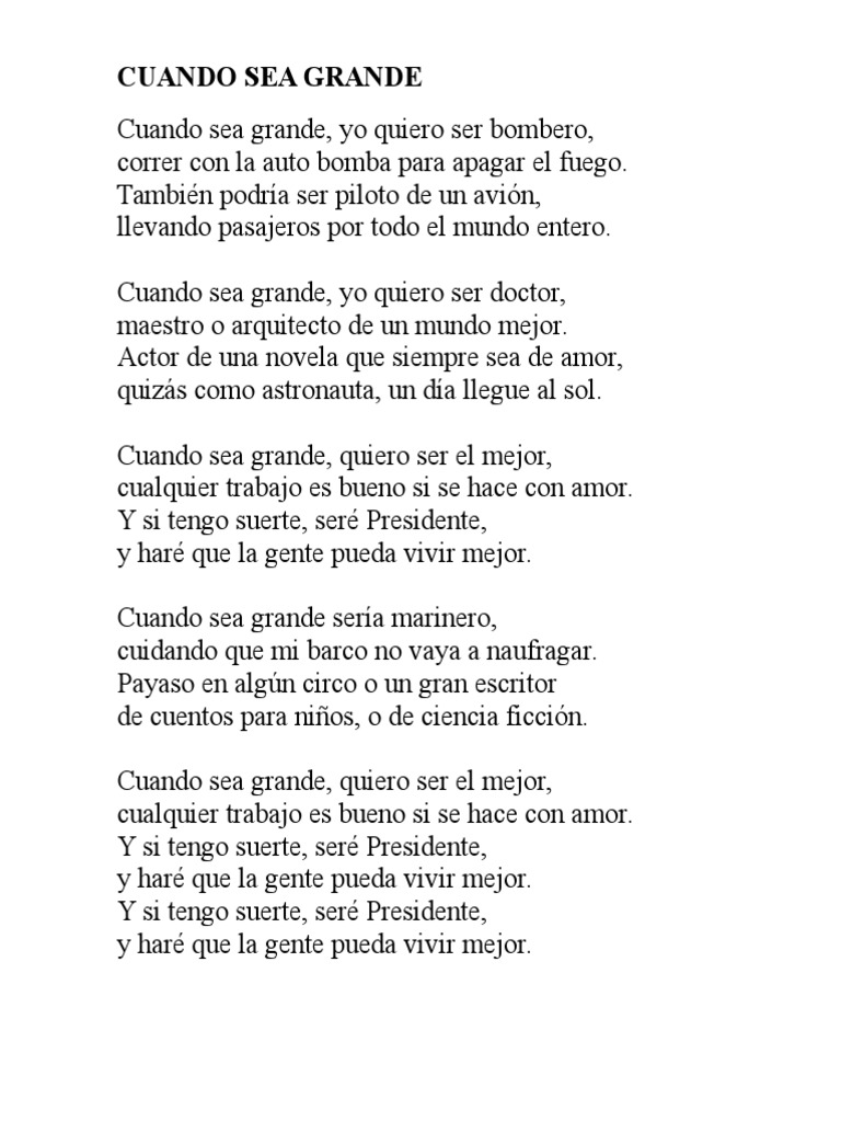 Cuando Sea Grande | PDF