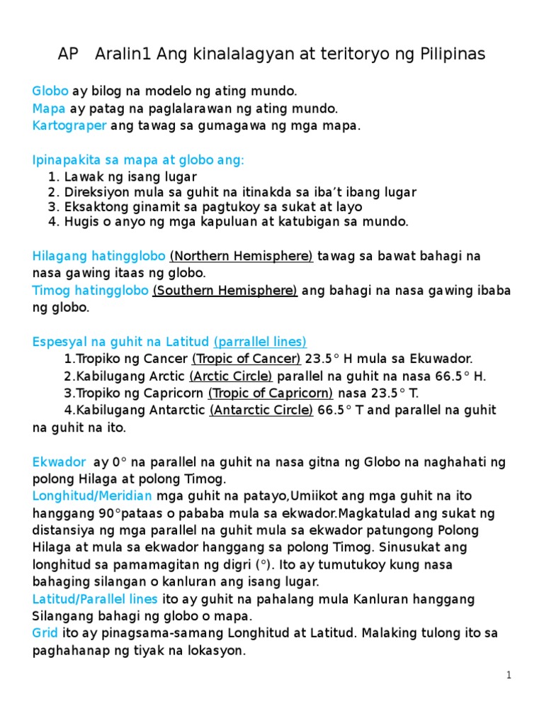 AP 6 (Aralin1) | PDF