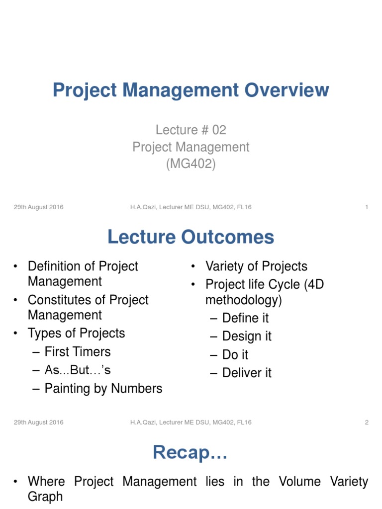 Lecture 02 | PDF | Project Management | Accountability