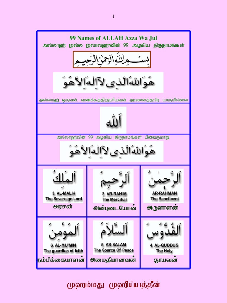 99 Names of Allah | PDF