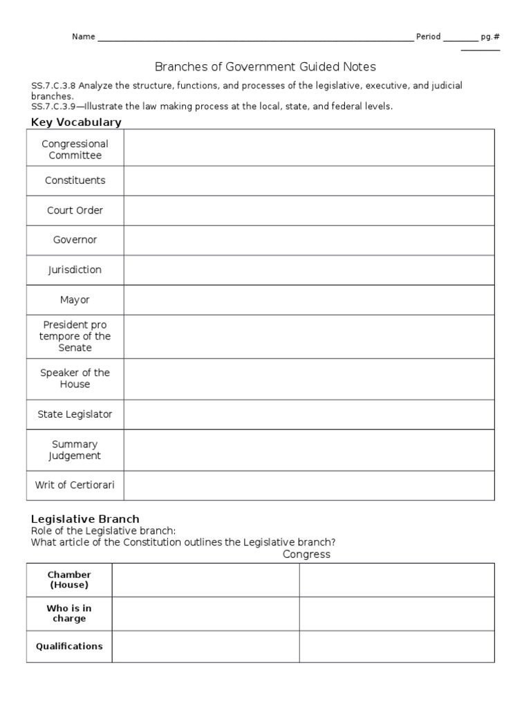 Branches of Government Notes | PDF | Appeal | United States Congress