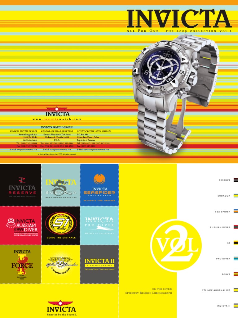 Invicta Watch Catalogue 2009 | PDF | Watch | Stainless Steel