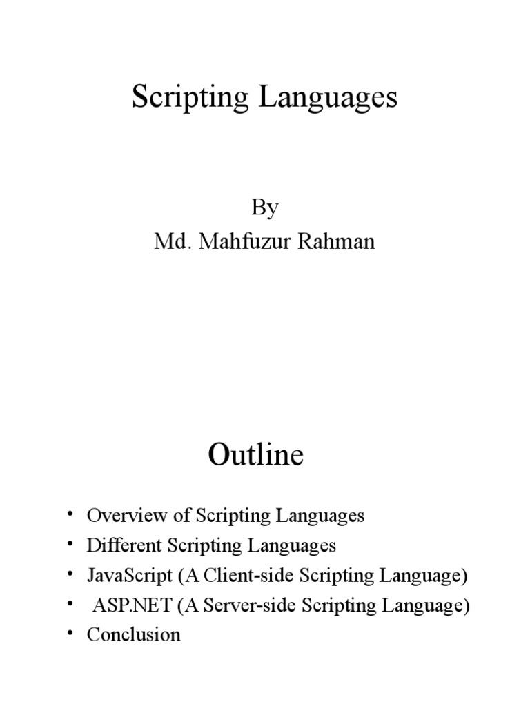 An Overview of Popular Scripting Languages for Client-Side and Server ... An Overview of Popular Scripting Languages for Client-Side and Server ...