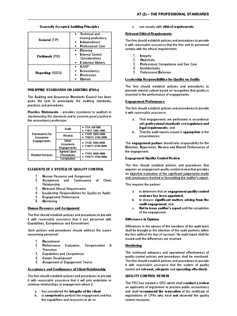 The Professional Standards | PDF | Auditor's Report | Audit