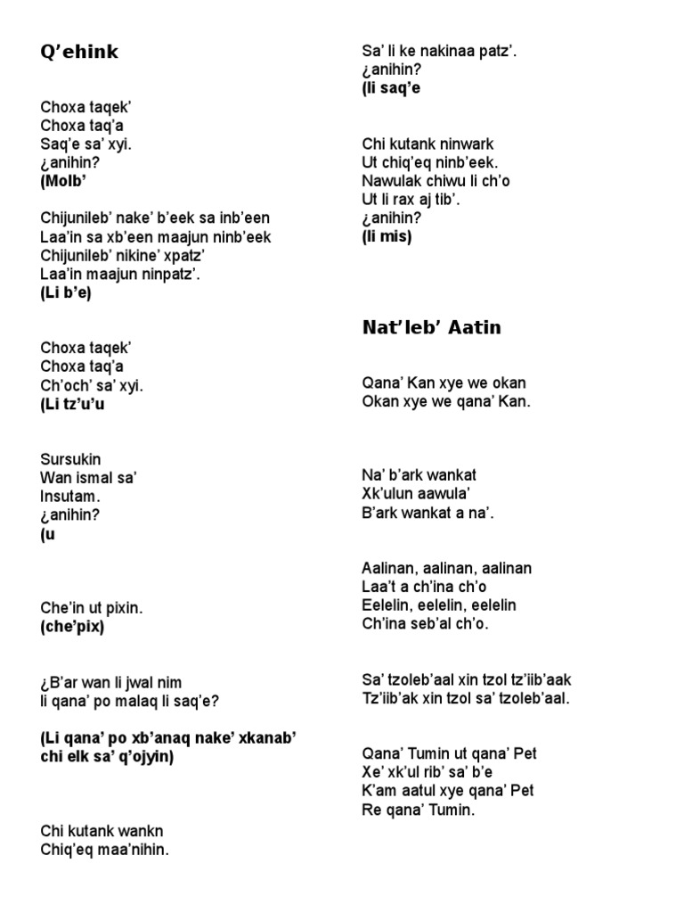 Ceuntos en Qeqchi | PDF