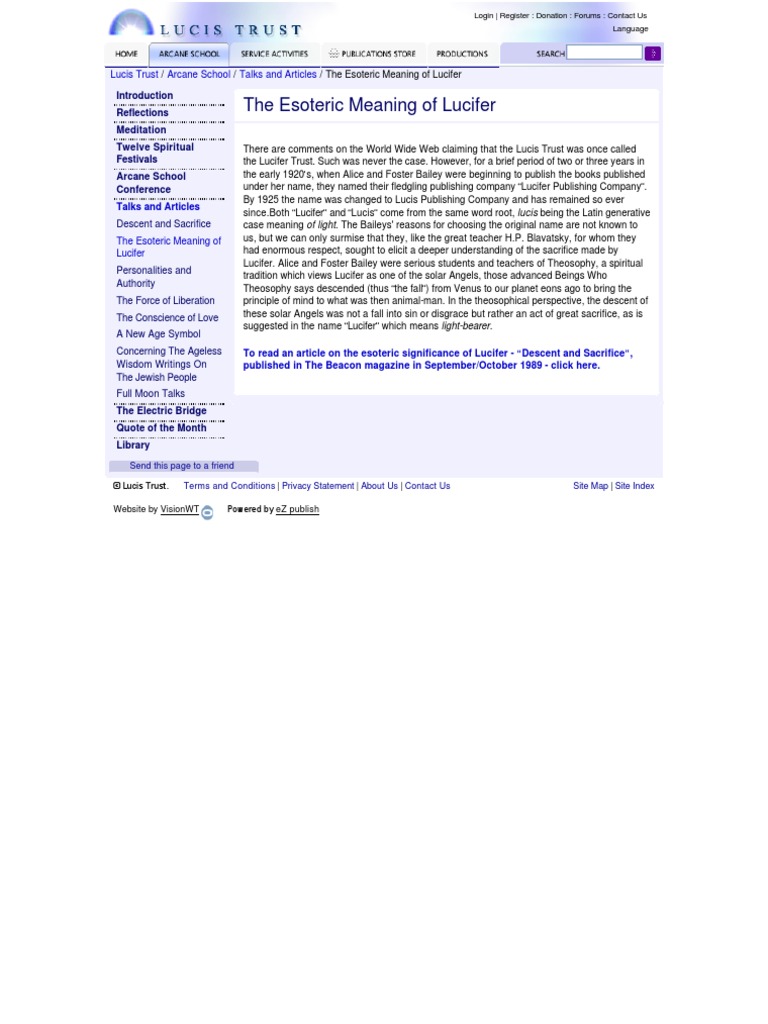 Esoteric Insights on Lucifer's Meaning | PDF | New Age | Esotericism