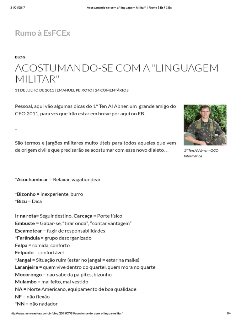 Acostumando-Se Com A - Linguagem Militar - Rumo À EsFCEx | PDF ...