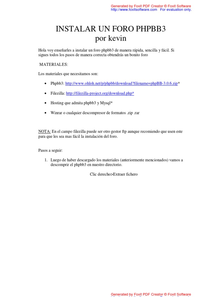 Manual de Instalar Un Foro Phpbb3 | PDF | Bases de datos | Foro de Internet