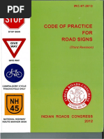 IRC 67-2022-Code of Practice For Road Signs | PDF
