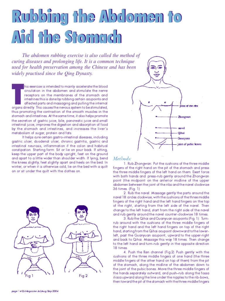 Rubbing The Abdomen To Aid The Stomach | PDF | Stomach | Abdomen