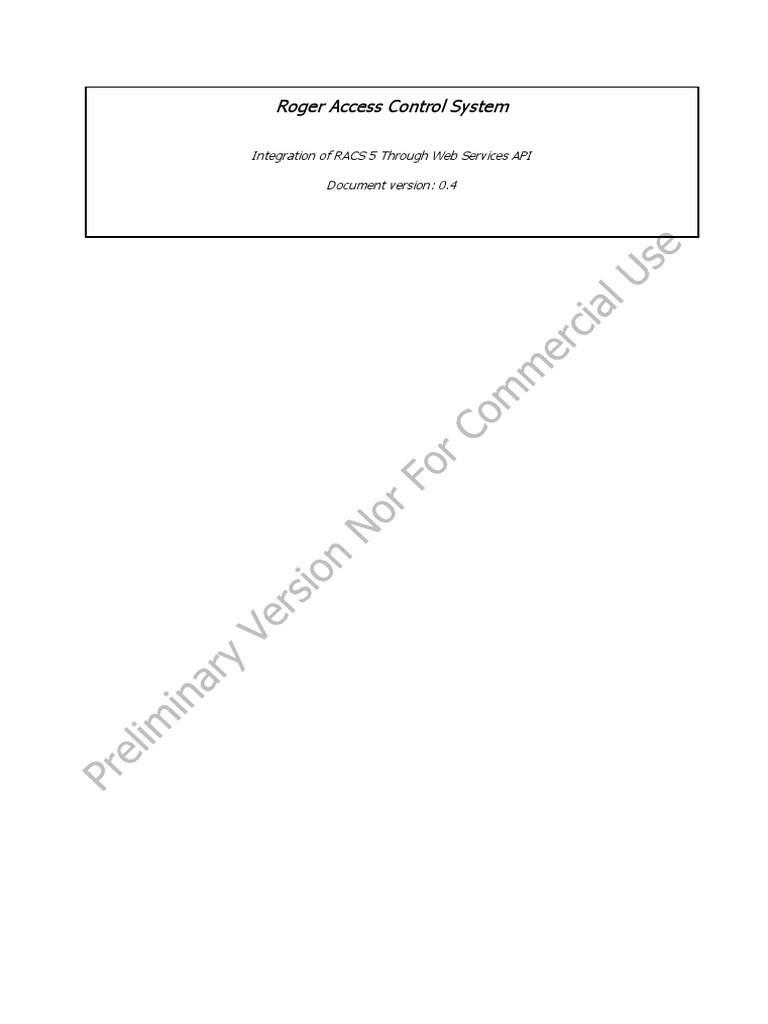 Integration of RACS 5 Through Web Services API | PDF | Access Control ...