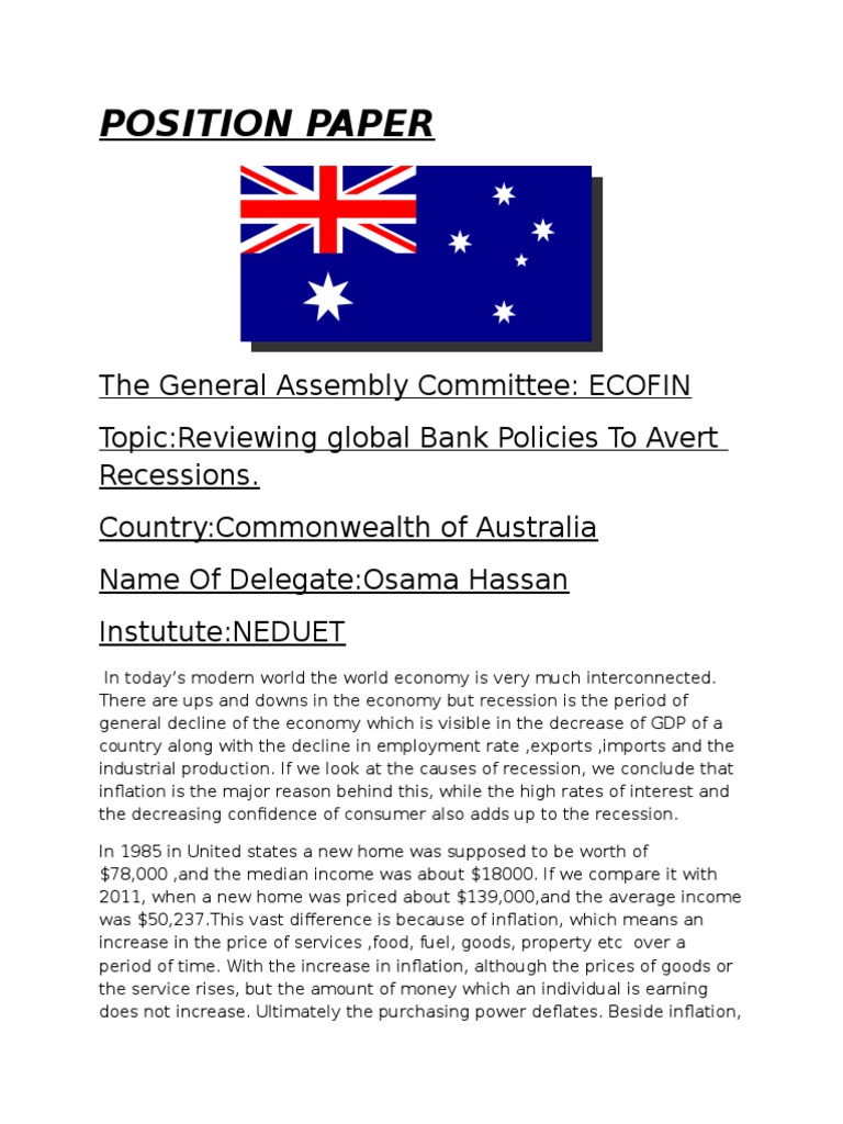 Position Paper | PDF | Recession | Inflation