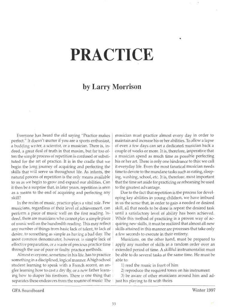 Practice (Larry Morrison) | PDF | Entertainment (General) | Leisure