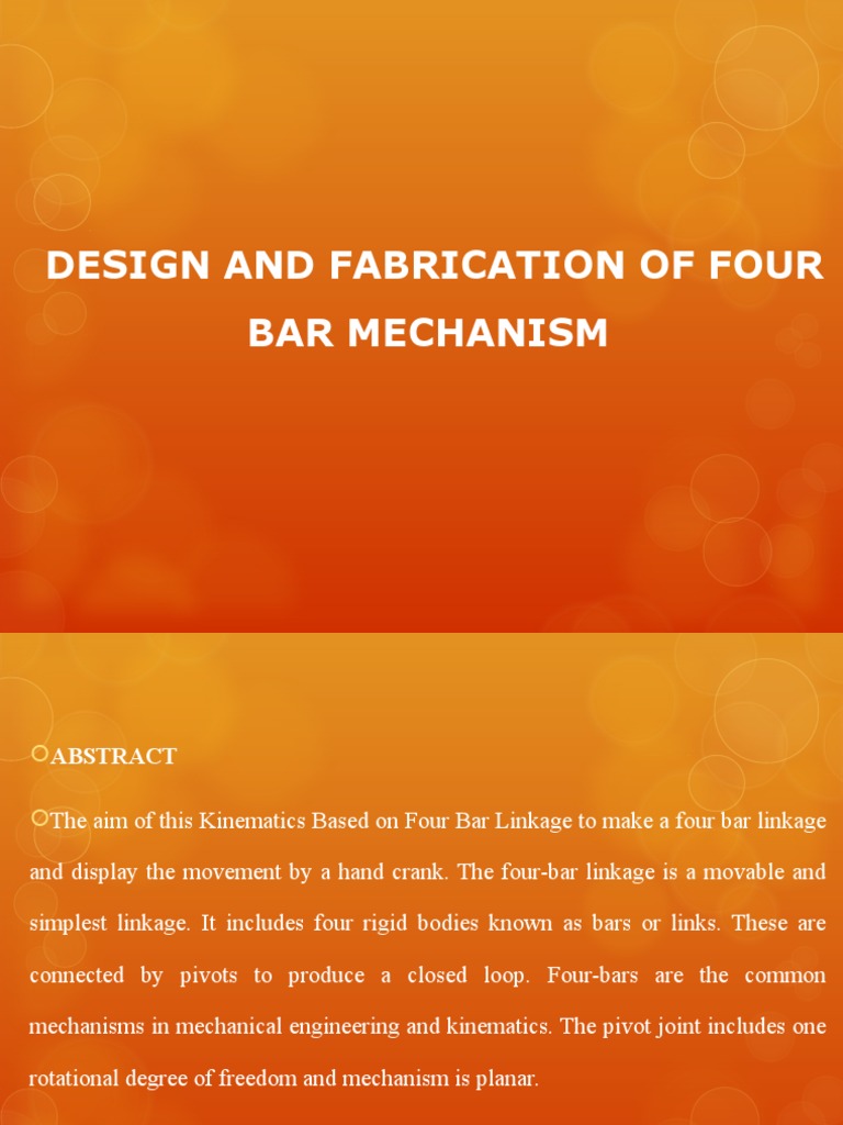 Design and Fabrication of Four Bar Mechanism | PDF