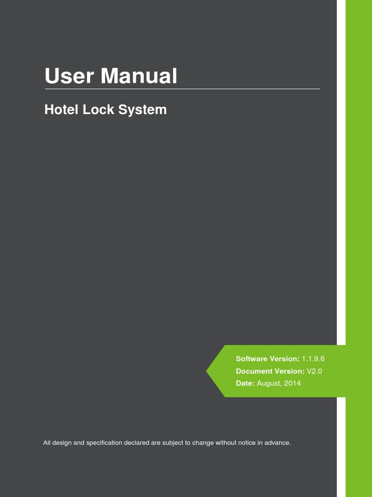 Hotel Lock System User Manual V2.0 PDF | PDF | User Interface | Databases