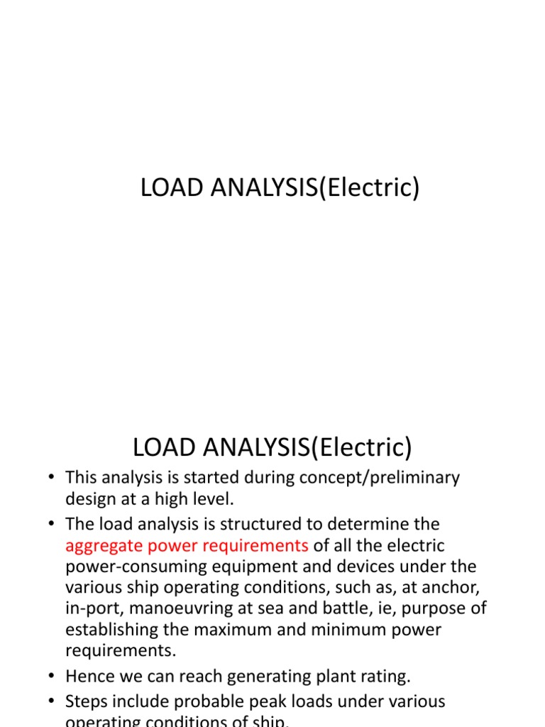 Load Analysis | PDF | Ships | Electrical Engineering