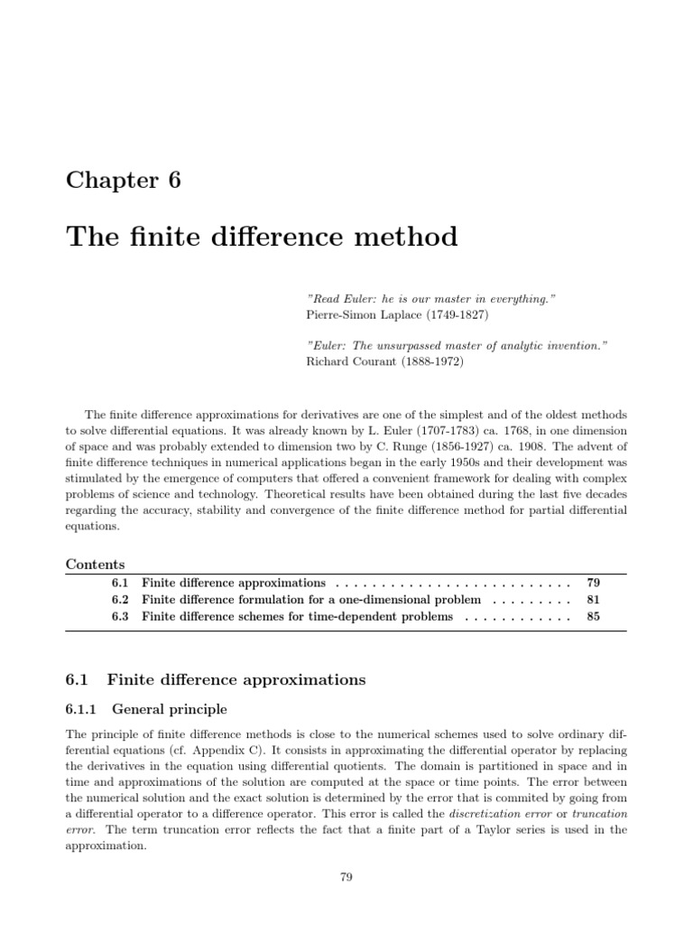 Finite Difference Method Overview | PDF | Finite Difference | Numerical Analysis