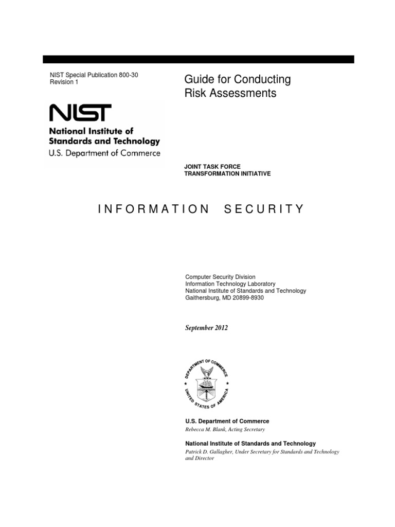 NIST Special Publication 800-30 Revision 1, Guide For Conducting Risk ...