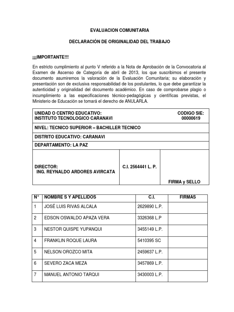 Evaluación Comunitaria.pdf | Conocimiento | Complejidad