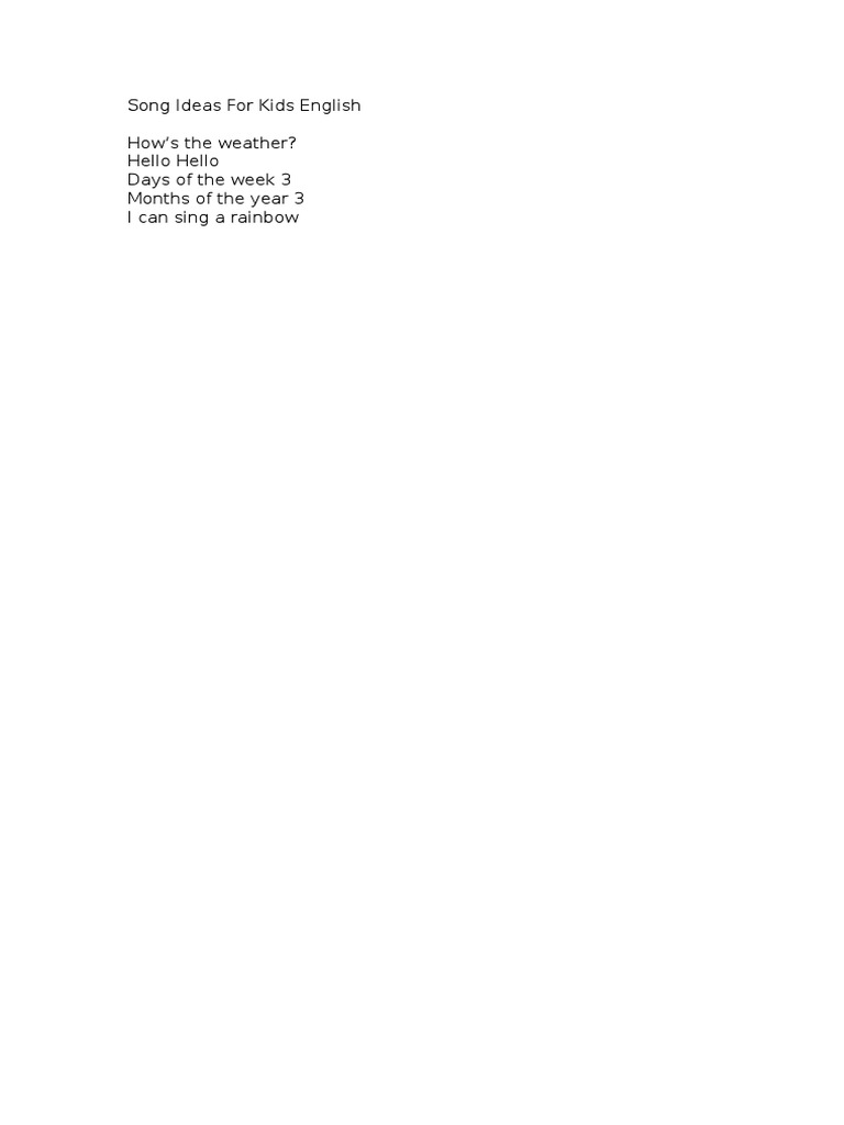 Songs English ESL | PDF