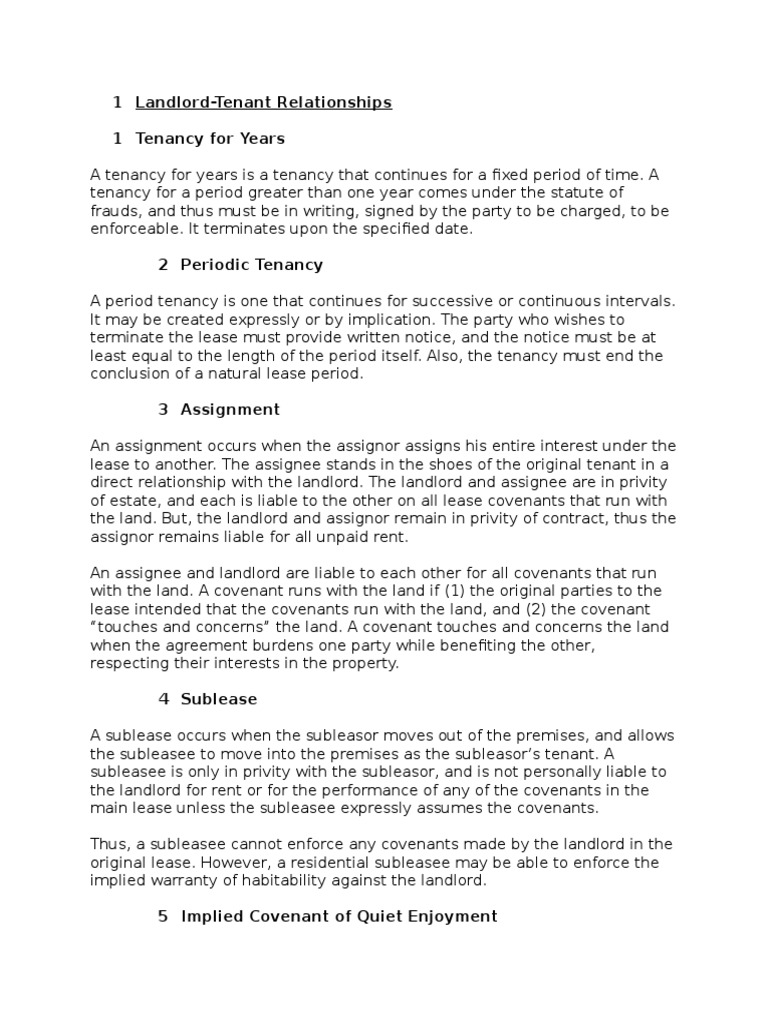 Property Rule Statements | Concurrent Estate | Lease