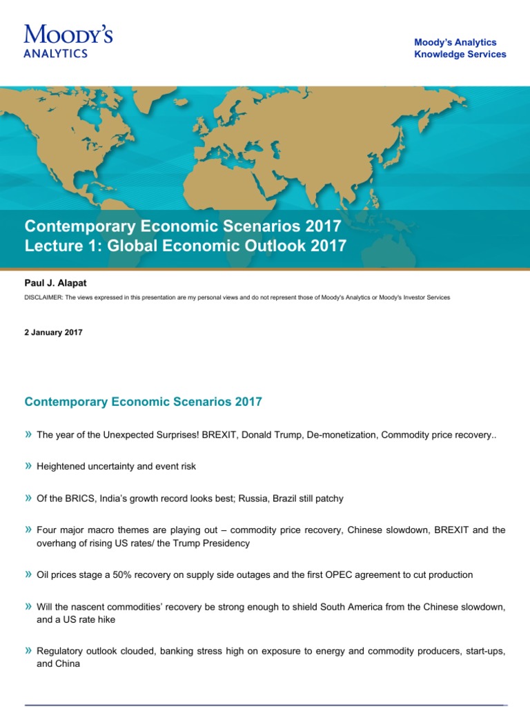 Contemporary Economic Scenarios 2017 Lecture 1: Global Economic Outlook ...