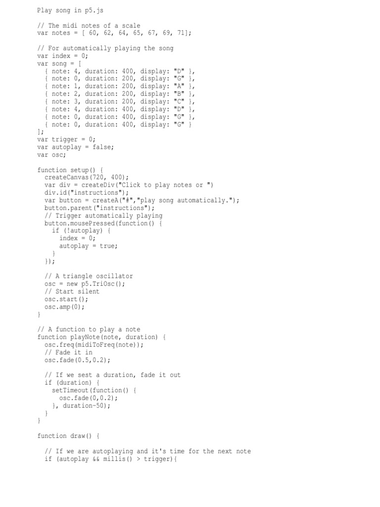 Play A Song With P5 Js Pdf