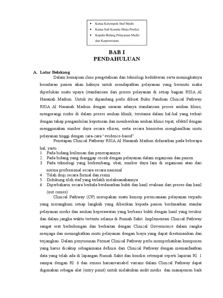 Panduan Clinical Pathway | PDF