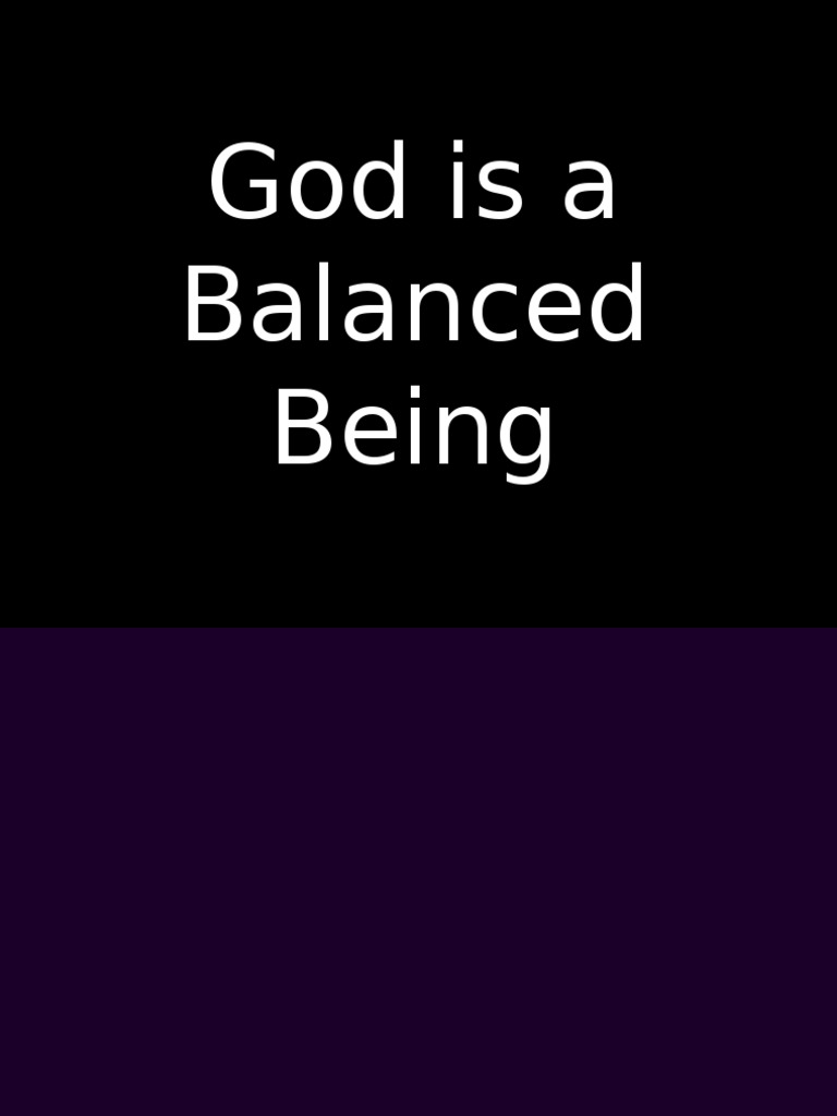 BL 003 God Is A Balanced Being | PDF | Sin | Mercy