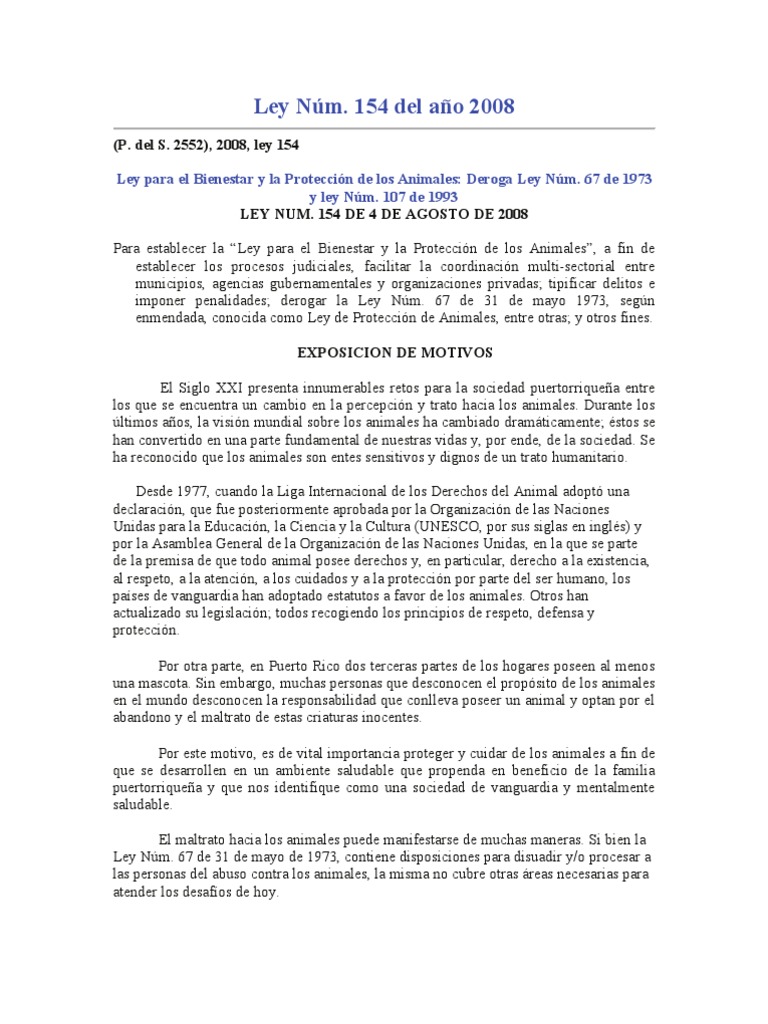 Ley 154 | PDF | Abuso infantil | Puerto Rico