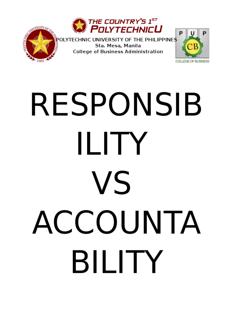 Responsibility Vs Accountability | PDF | Accountability | Leadership